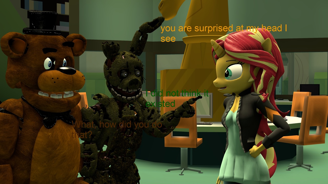 #2042584 - safe, artist:fazbearsparkle, sunset shimmer, anthro ...