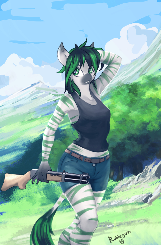 #2029373 - safe, artist:rublegun, oc, oc only, zebra, anthro, anthro oc ...