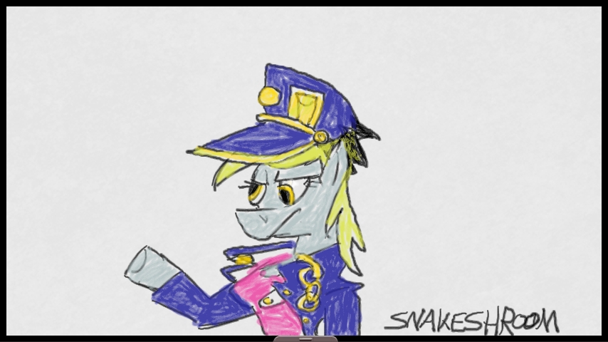 #2045618 - safe, artist:snakeshroom, derpy hooves, pony, jojo's bizarre ...