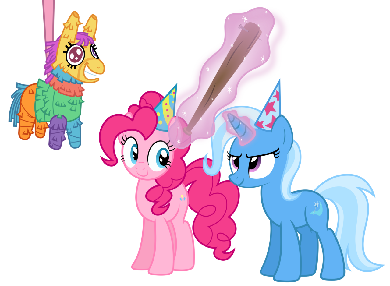 #2052073 - safe, artist:kingdark0001, pinkie pie, trixie, bat, pony ...