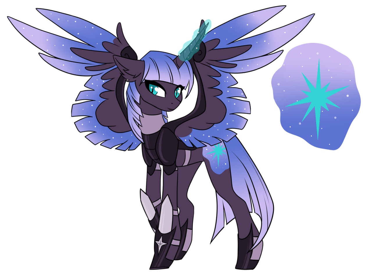 #2053245 - safe, artist:kxttponies, oc, oc only, alicorn, pony, alicorn oc, armor, colored wings ...