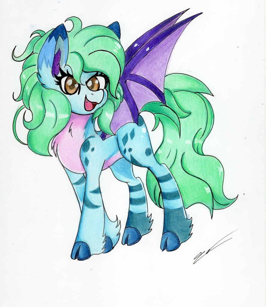 #2053609 - safe, artist:luxiwind, oc, oc only, oc:indigo, bat pony ...