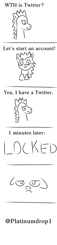 #2030493 - safe, oc, oc:platinumdrop, pony, comic, monochrome, simple ...