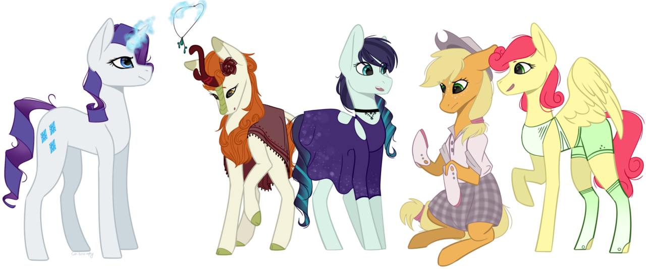 #2032447 - safe, artist:sychia, applejack, autumn blaze, coloratura ...