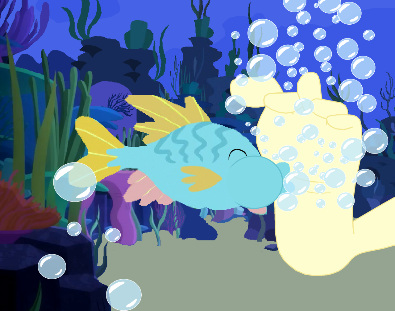 #2033145 - questionable, artist:php43, edit, fluttershy, fish ...