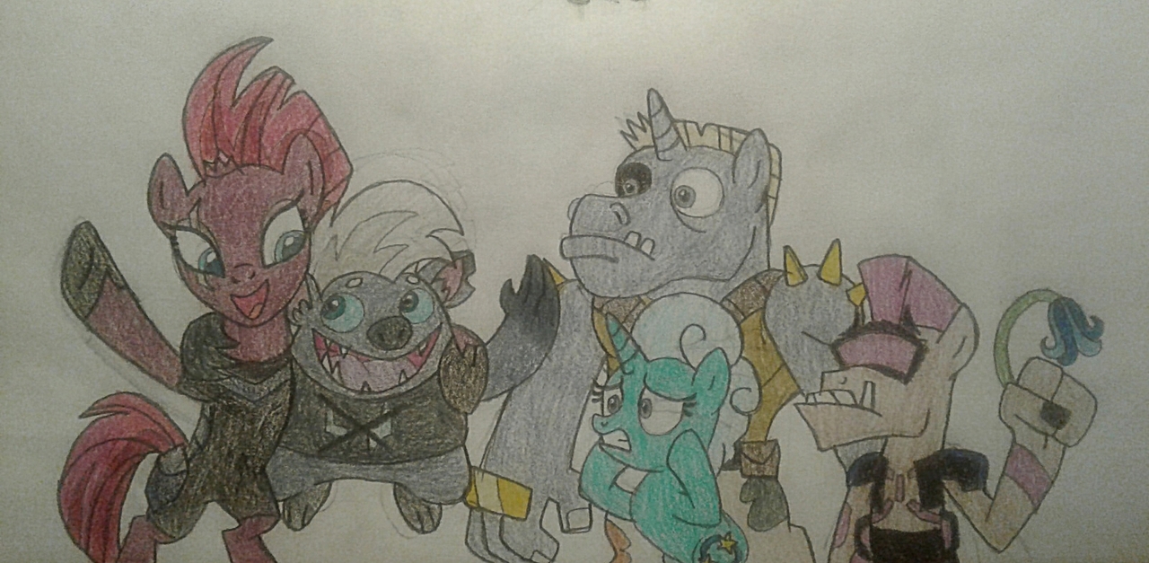 #2033812 - safe, artist:jebens1, glitter drops, grubber, tempest shadow ...