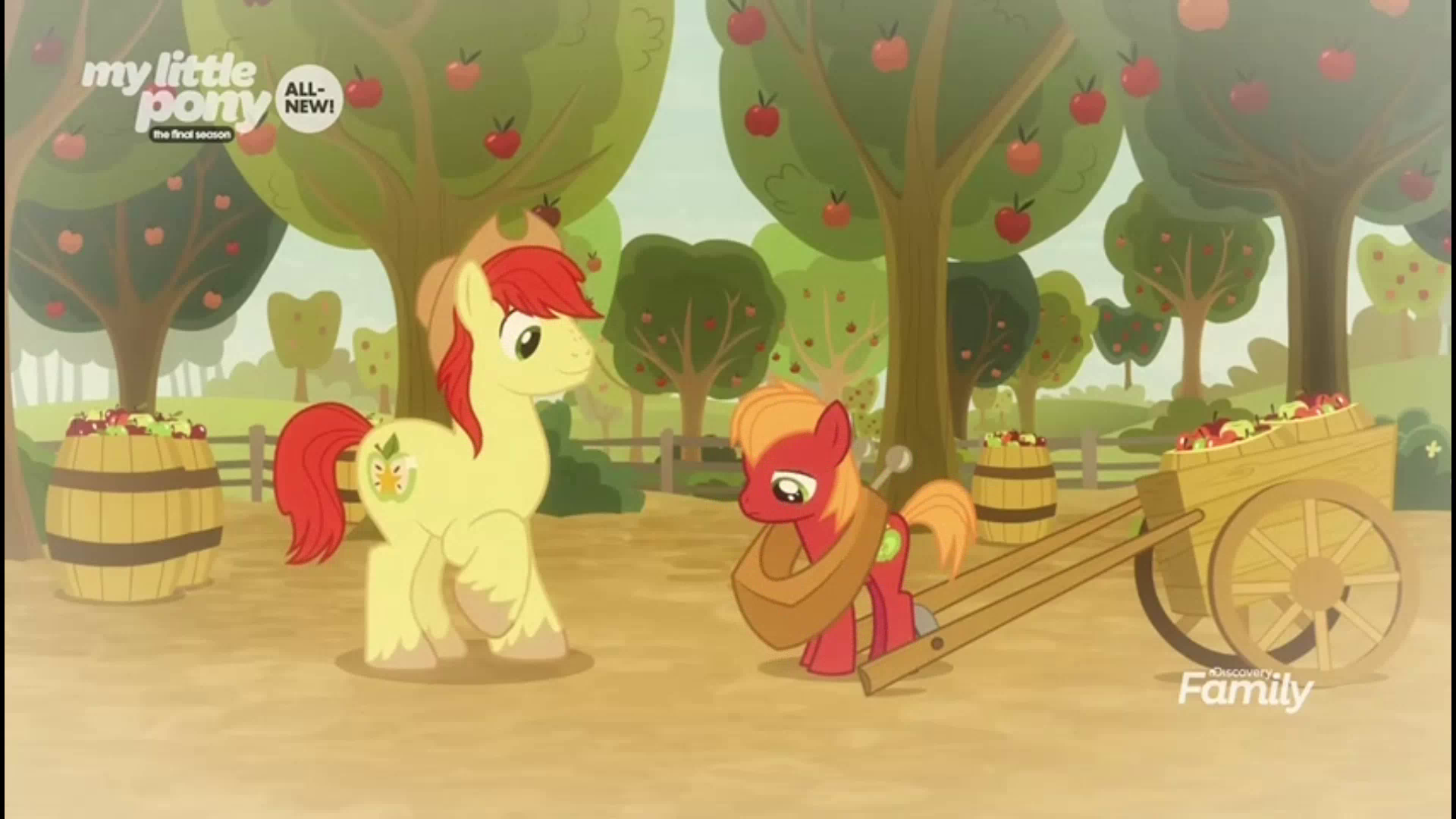 #2055641 - safe, screencap, apple bloom, applejack, big macintosh, bright mac, granny smith ...