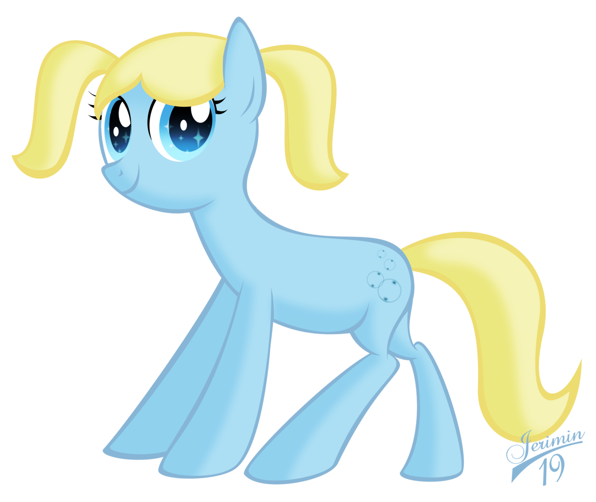 #2068252 - safe, artist:jerimin19, earth pony, pony, bubbles (powerpuff ...