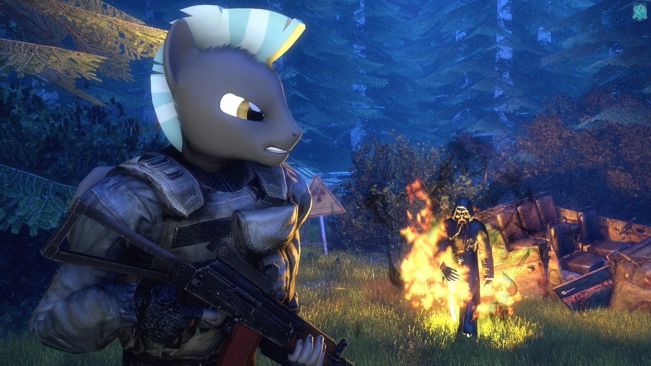 #2055973 - safe, artist:tfc0234, thunderlane, anthro, g4, 3d, aks-74u ...