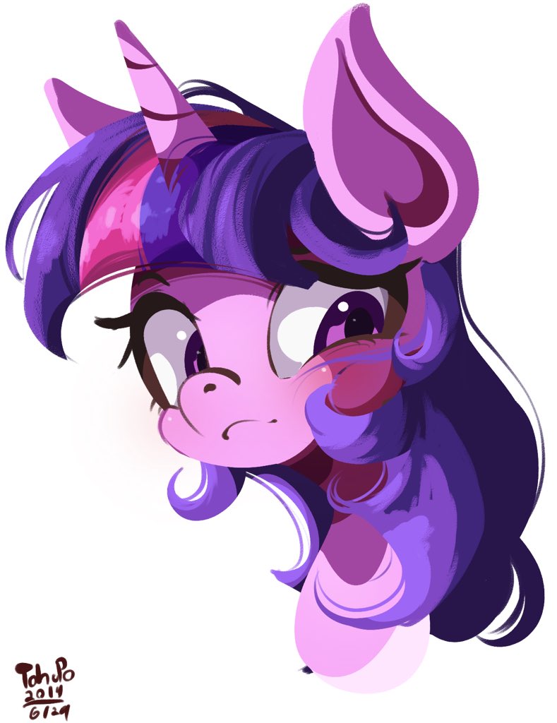 #2078496 - safe, artist:tohupo, twilight sparkle, pony, g4, bust ...