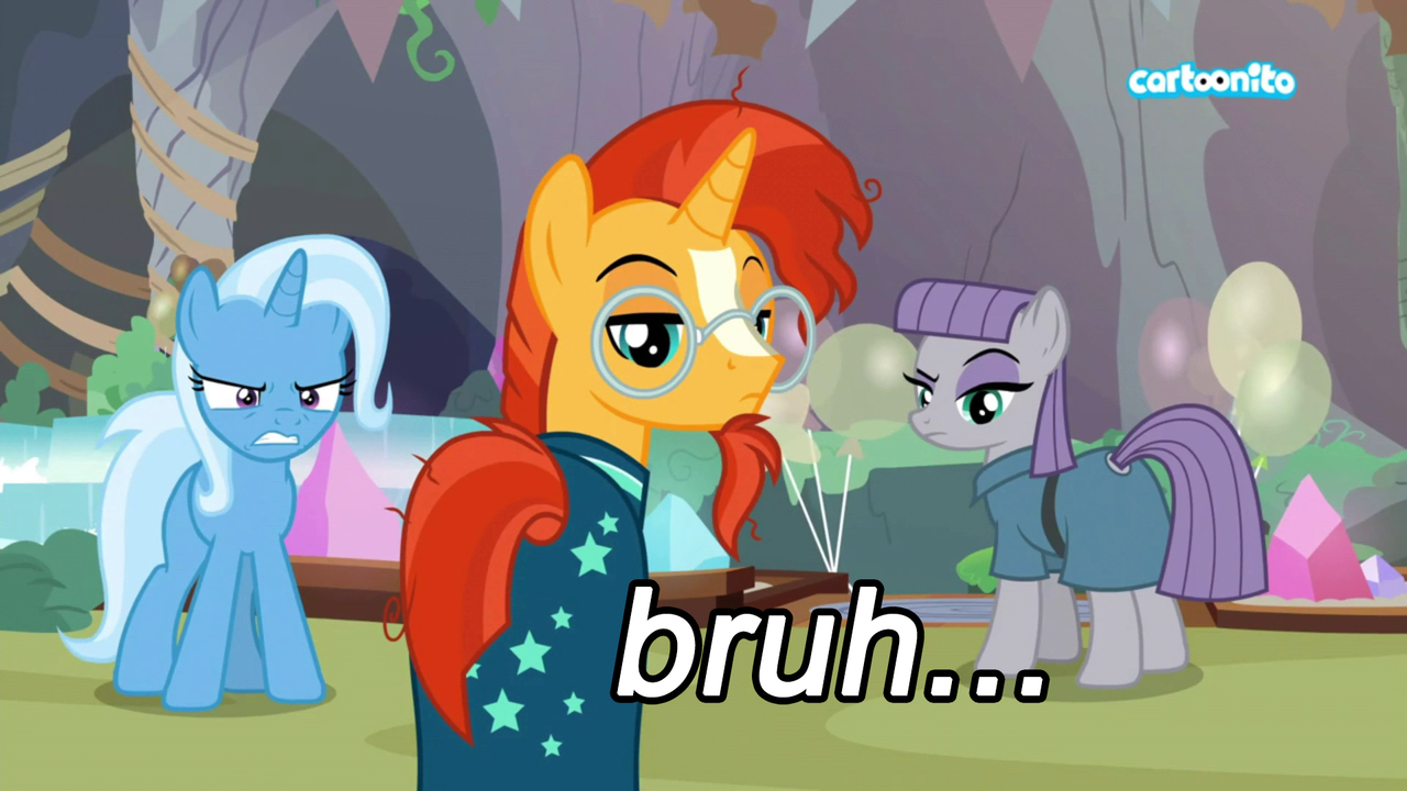 #2061189 - safe, edit, edited screencap, screencap, maud pie, sunburst ...