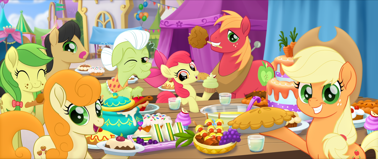 #2080404 - safe, screencap, apple bloom, apple fritter, applejack, big ...