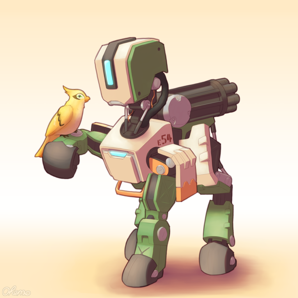#2088560 - safe, artist:ohemo, bird, pony, robot, robot pony, bastion ...