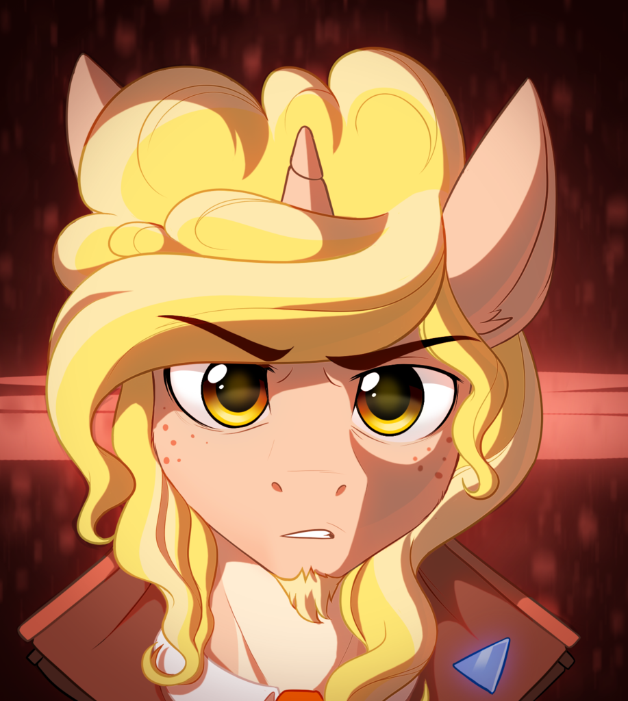 #2095294 - safe, artist:redchetgreen, oc, oc only, pony, unicorn, bust, detroit: become human ...