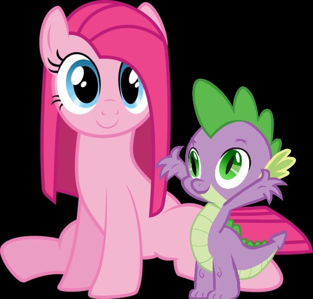 #2098207 - safe, artist:ultrapfunk, pinkie pie, spike, dragon, earth ...