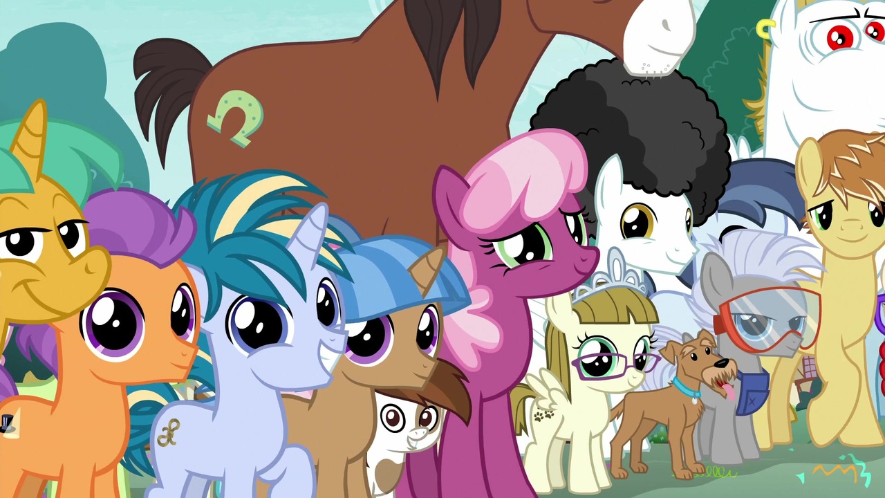 #2099583 - safe, screencap, bulk biceps, cheerilee, chipcutter, feather ...