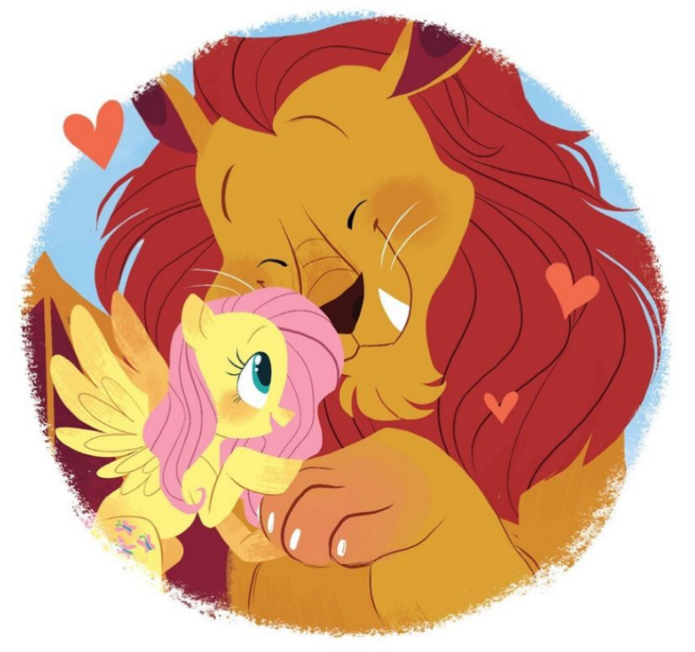 #2081798 - safe, artist:zoe persico, fluttershy, manny roar, pony ...