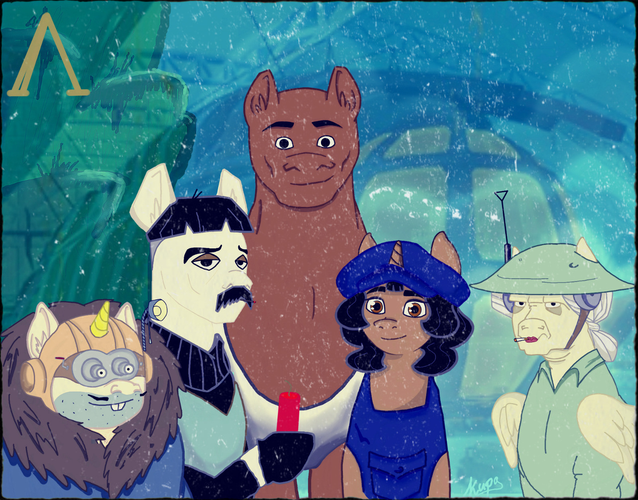 #2083181 - safe, artist:kira-minami, earth pony, pegasus, pony, unicorn ...