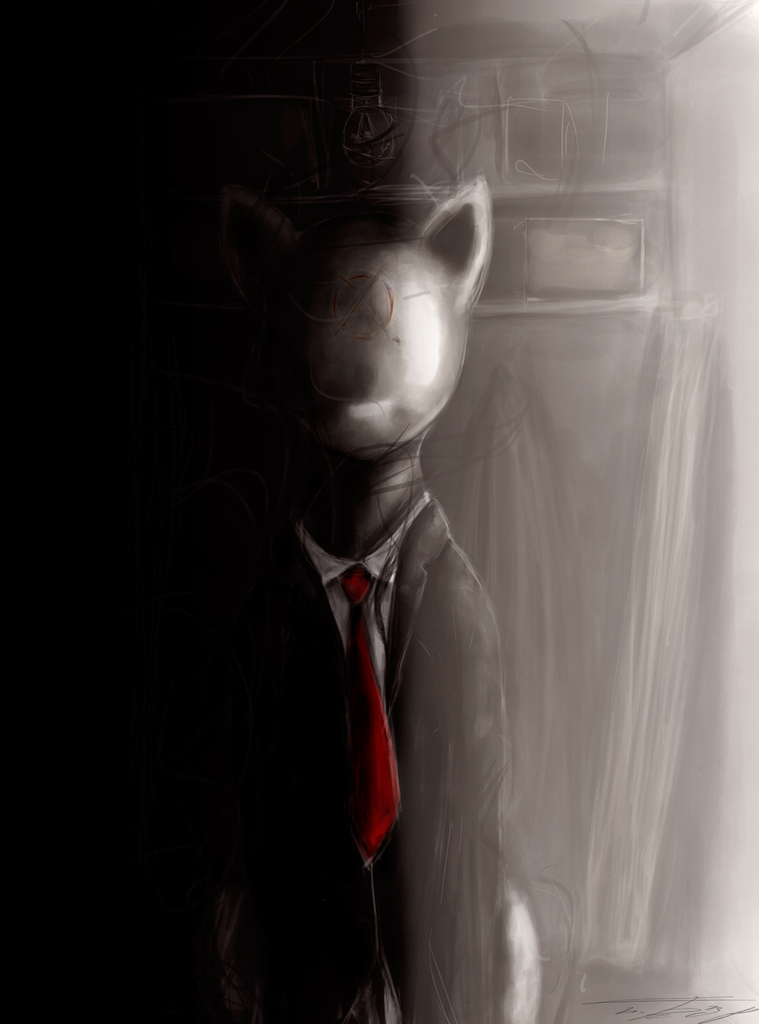 #2085412 - semi-grimdark, artist:nettrip, pony, slenderman, slendermane ...