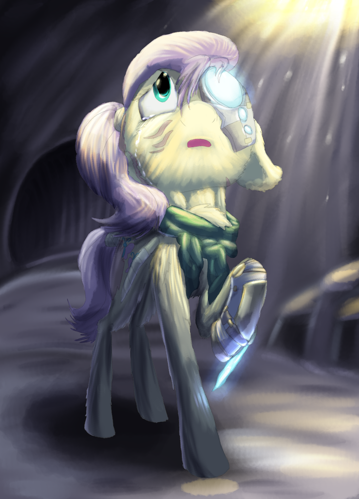 #2106048 - safe, artist:firefanatic, fluttershy, pony, amputee, clothes ...