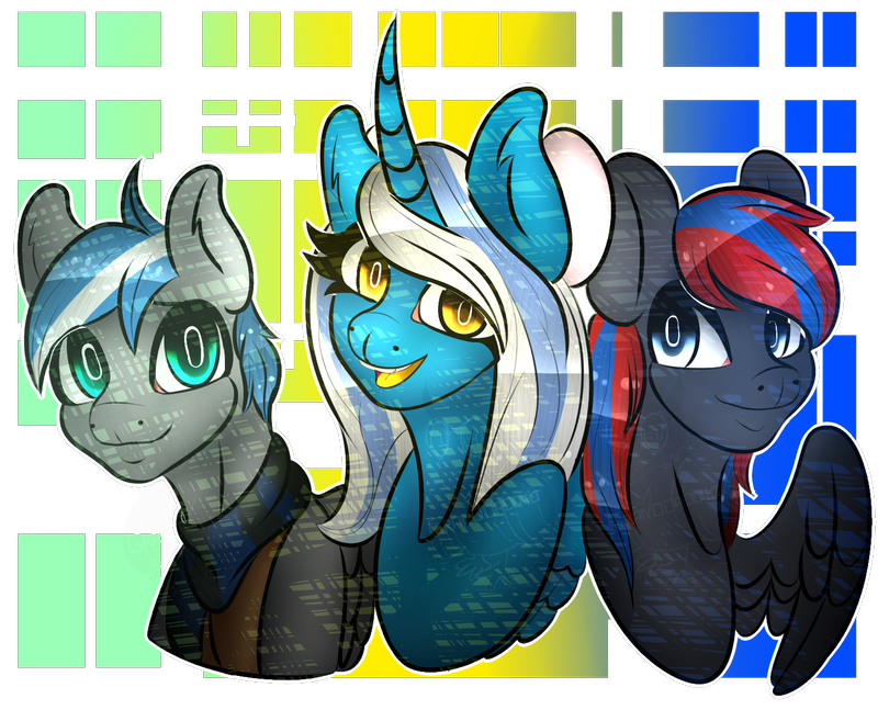 #2114012 - safe, artist:granddaddyo, oc, oc:cloud zapper, oc:fleurbelle ...