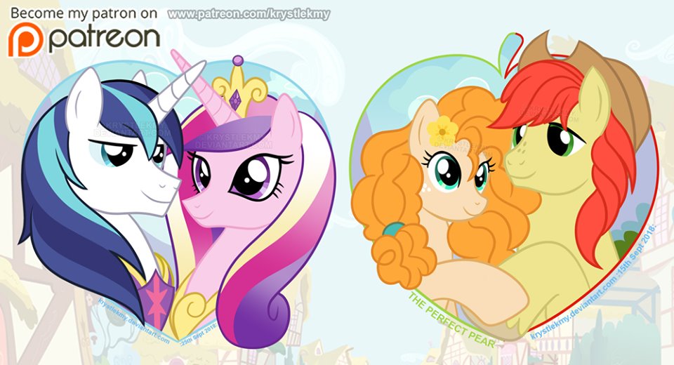 #2120362 - safe, artist:krystlekmy, bright mac, pear butter, princess ...