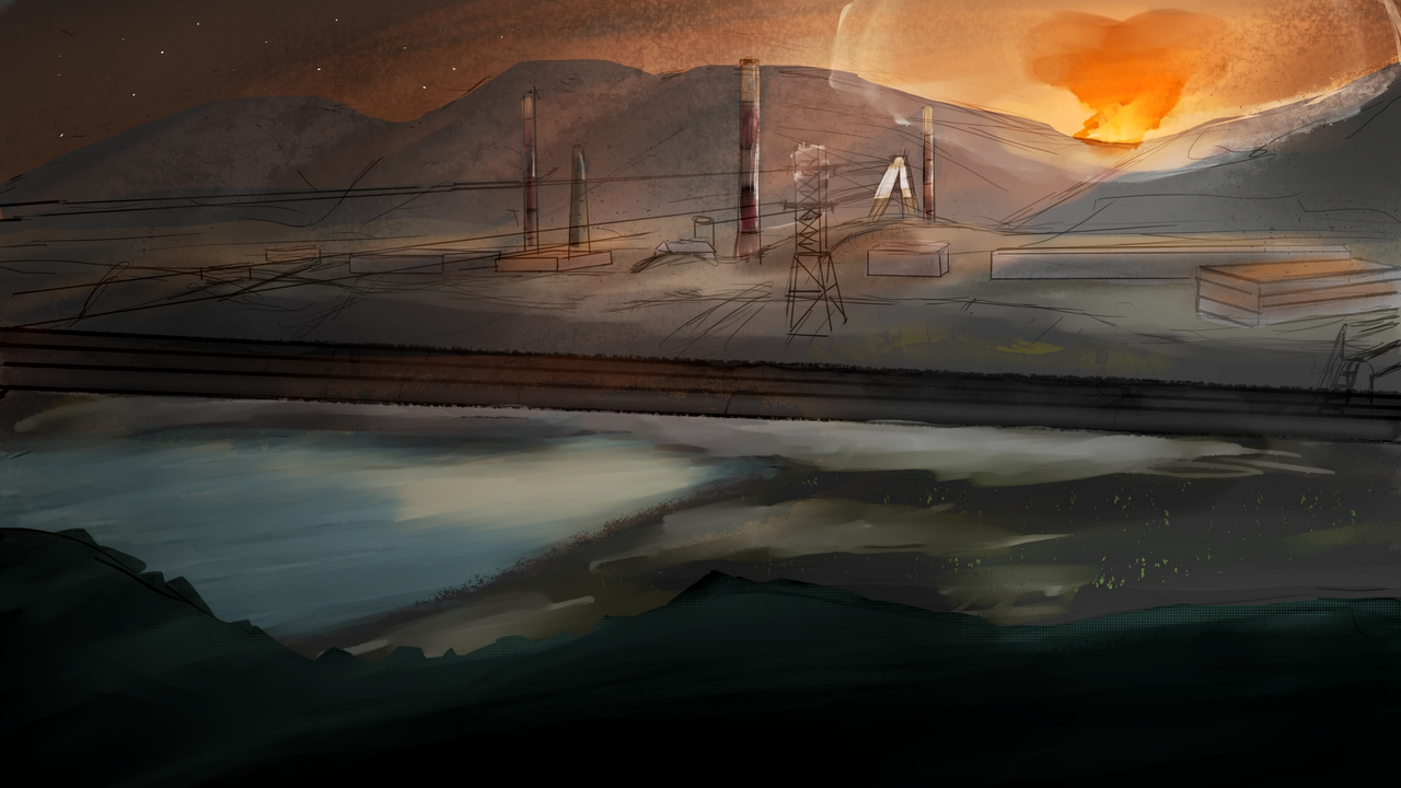 #2120774 - safe, artist:lexi4, atomic bomb, draft, explosion, no pony ...