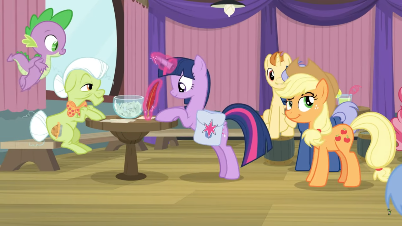 #2120932 - safe, screencap, applejack, cup cake, golden crust ...