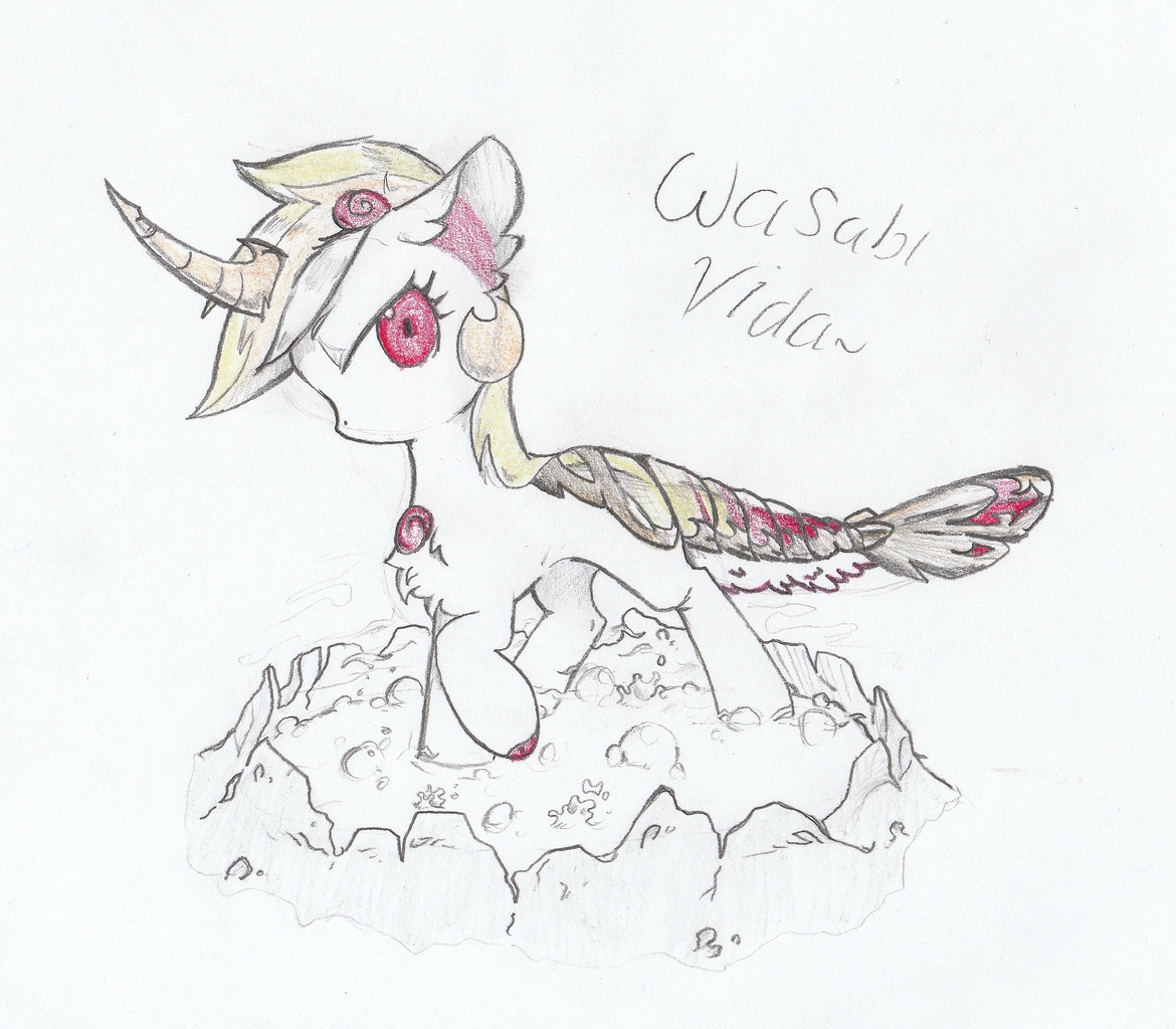 #2131980 - safe, artist:foxtrot3, oc, oc:vida emotionate, pony, shrimp ...