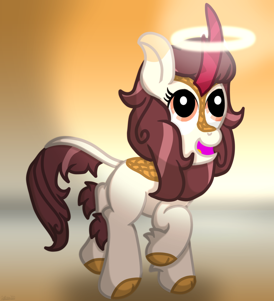 #2132745 - safe, artist:agkandphotomaker2000, oc, oc:violet, kirin, halo, high res, innocent ...