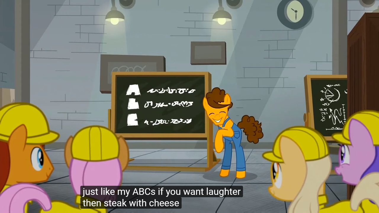 #2140924 - safe, edit, edited screencap, screencap, banana mash, cheese ...