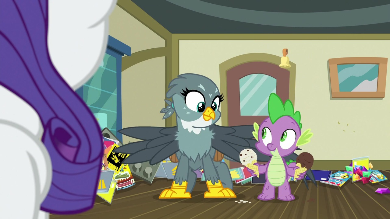 #2140975 - safe, screencap, gabby, rarity, spike, dragon, griffon, pony ...