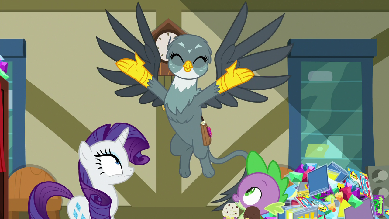 #2141253 - safe, screencap, gabby, rarity, spike, dragon, griffon, pony ...