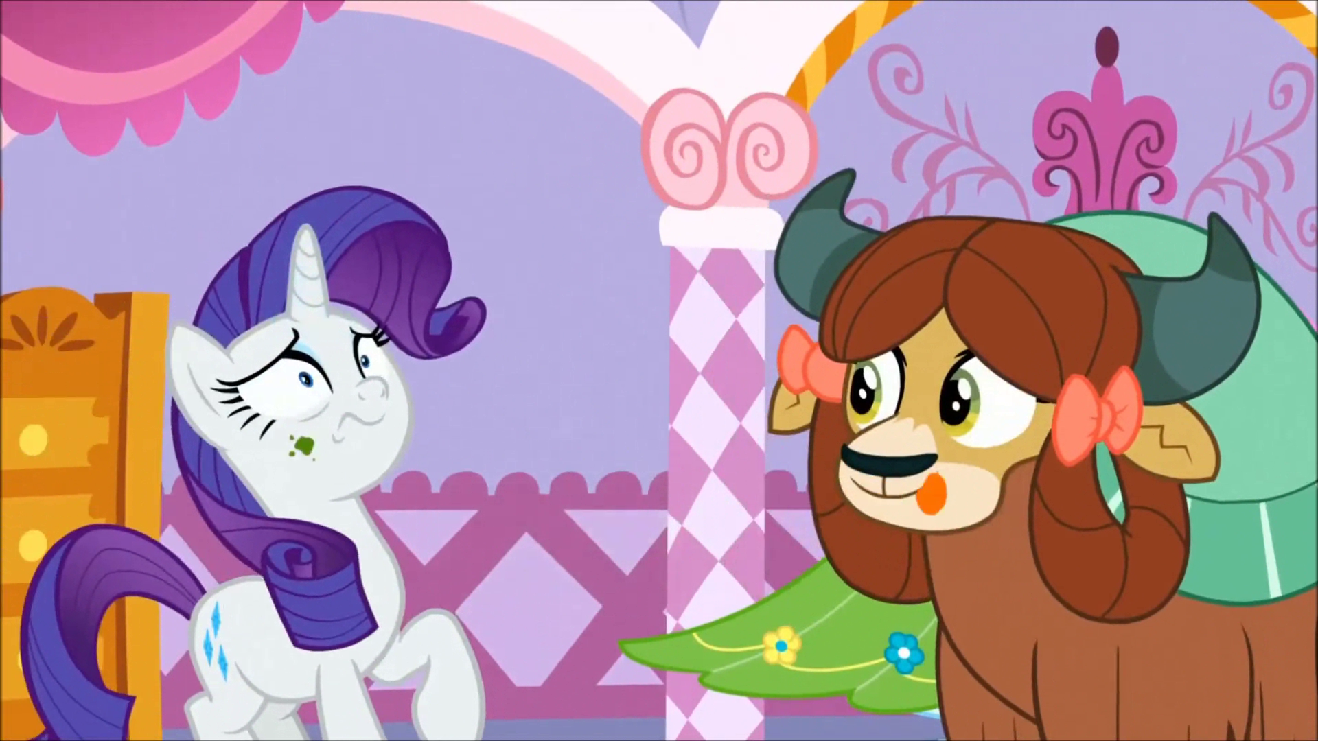 #2142247 - safe, screencap, rarity, yona, pony, unicorn, yak, g4, my little pony: friendship is ...