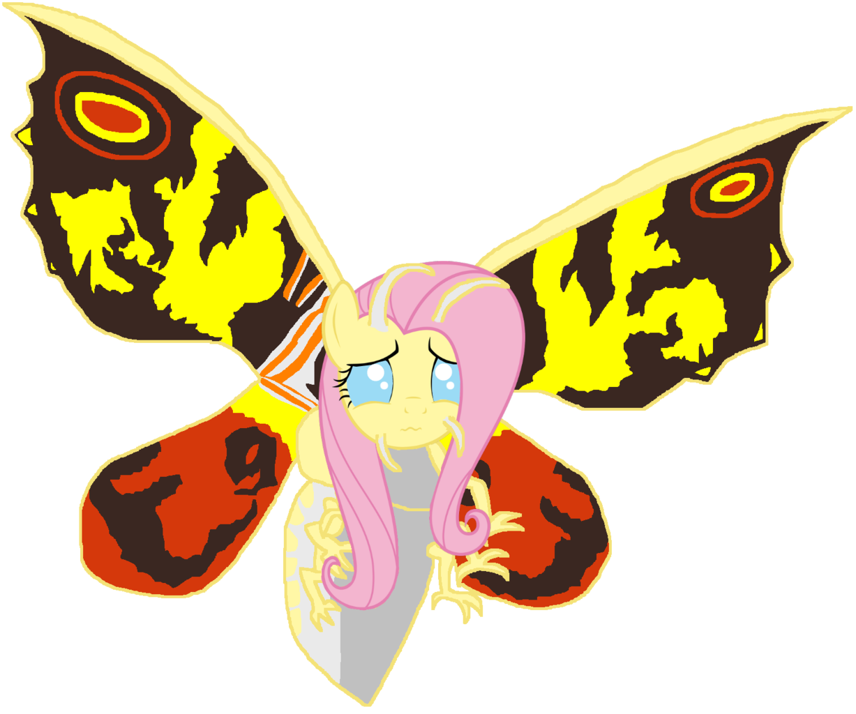 #2143013 - safe, artist:supersamyoshi, fluttershy, insect, kaiju, moth ...