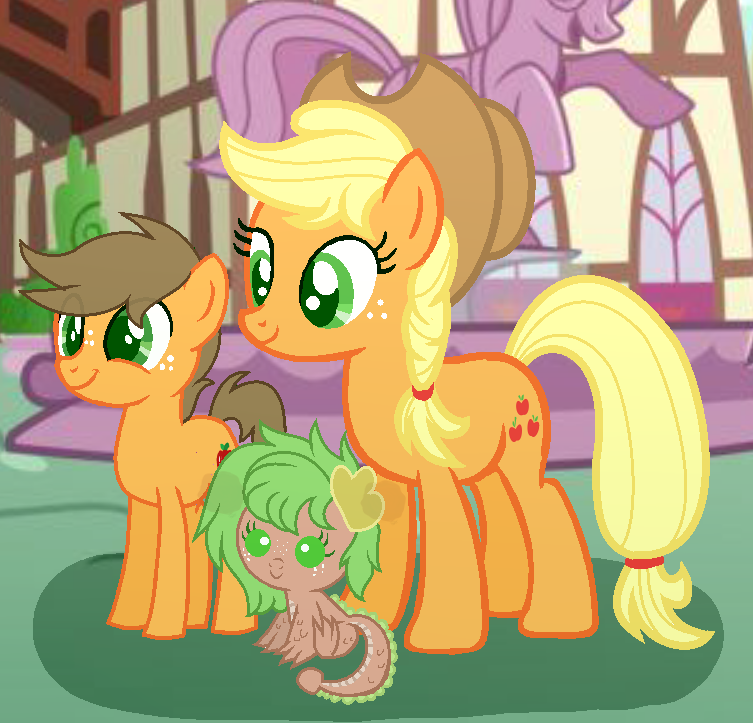 #2143376 - safe, artist:littlemissrose-yt, applejack, oc, oc:apple ...