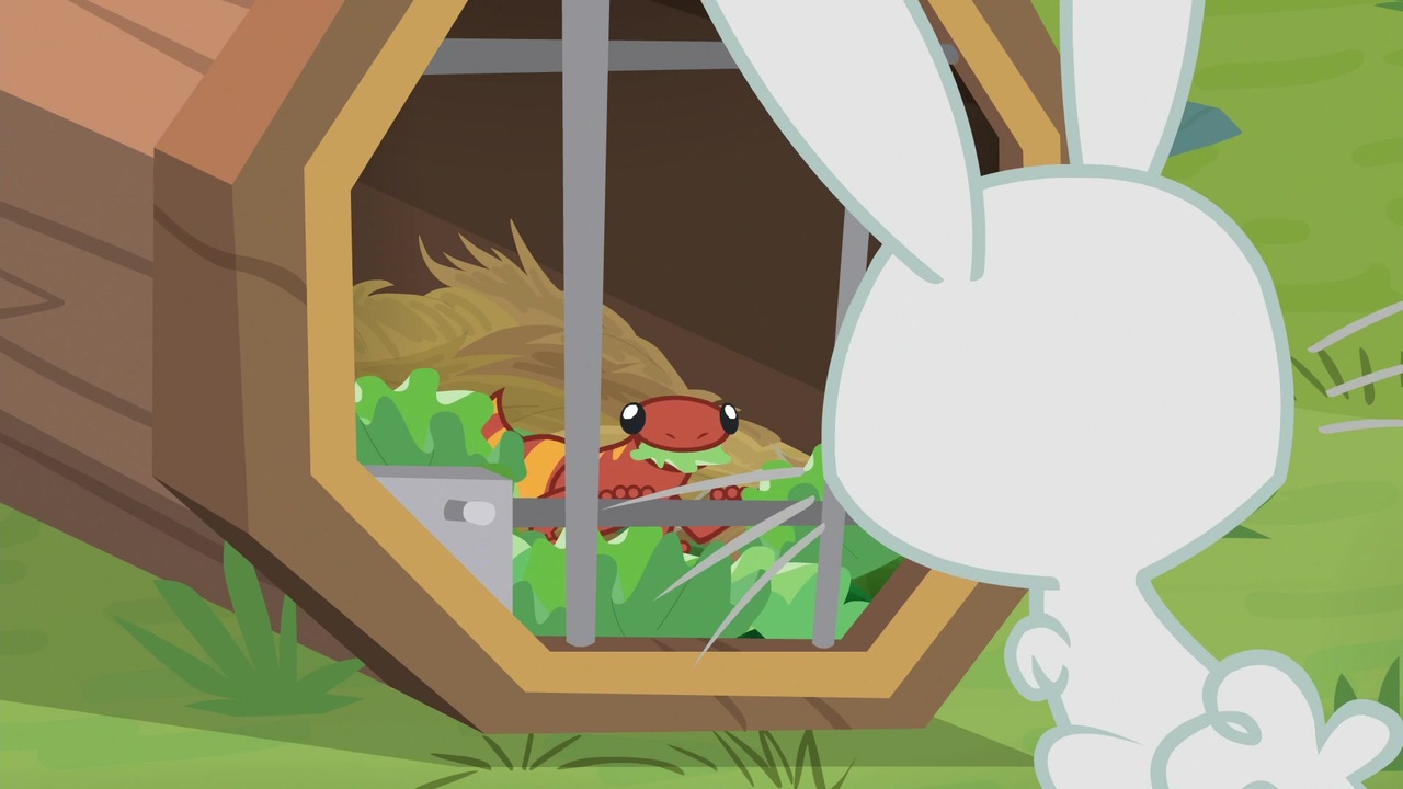 #2134304 - safe, screencap, angel bunny, fire lizard, lizard, rabbit ...