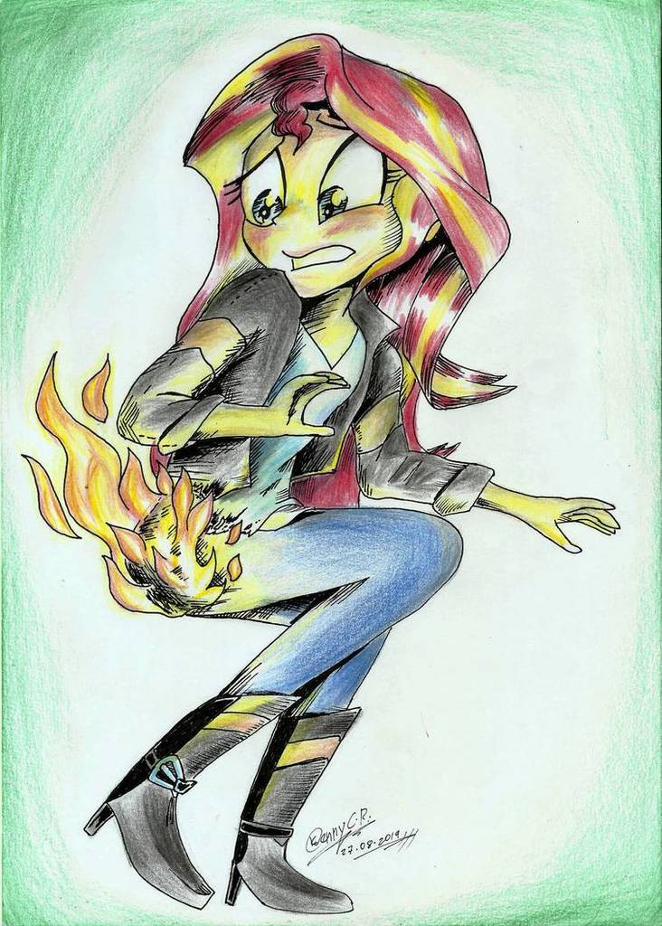 #2134523 - safe, artist:3500joel, sunset shimmer, equestria girls, ass ...
