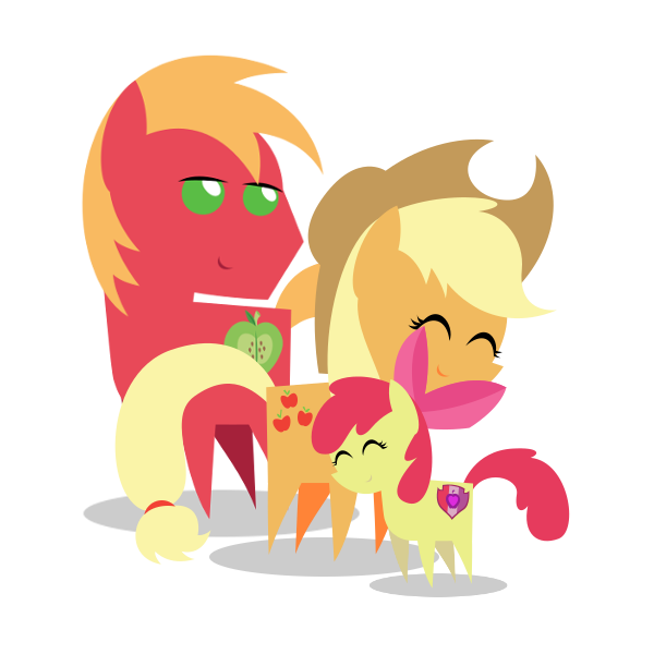 #2154124 - safe, artist:bigrodeo, apple bloom, applejack, big macintosh ...