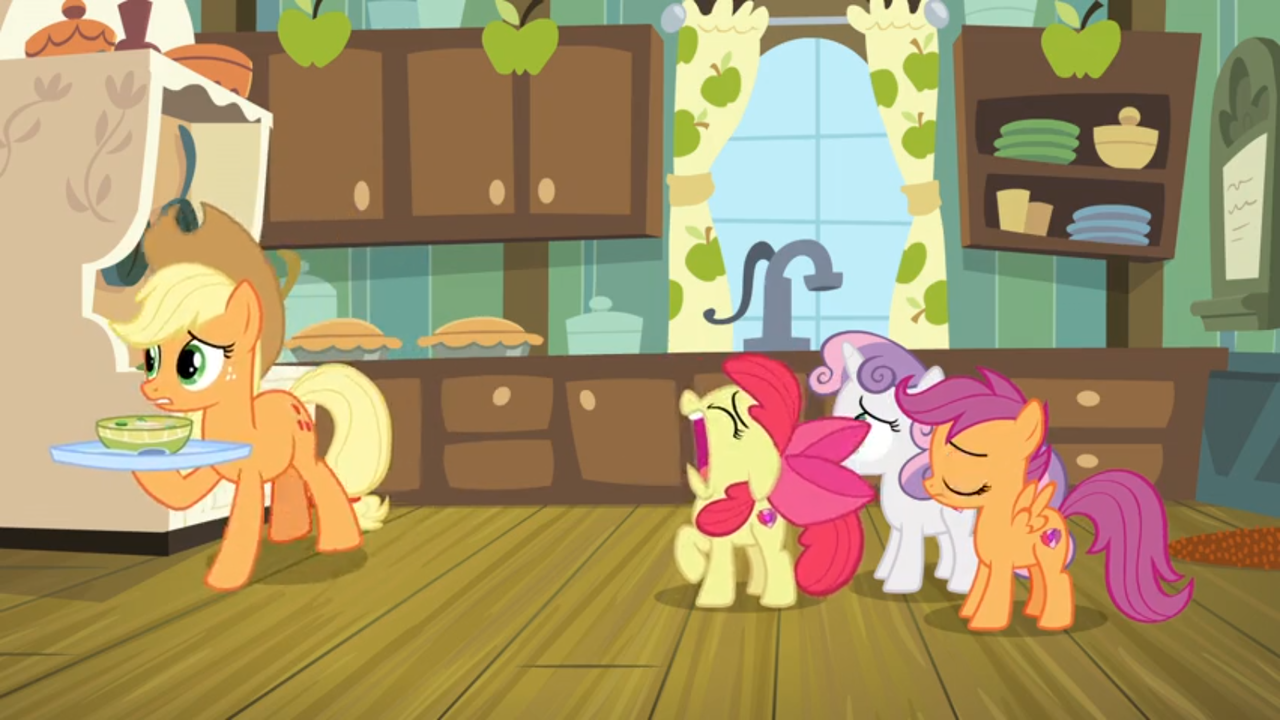 #2155257 - safe, screencap, apple bloom, applejack, scootaloo, sweetie ...