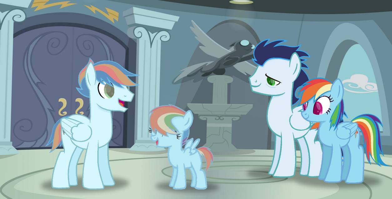 #2137870 - safe, artist:millerrachel, rainbow dash, soarin', pony ...