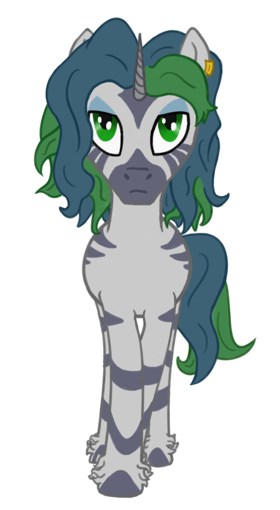 #2235901 - safe, artist:ononim, oc, oc only, oc:forest glade, hybrid, pony, zebra, zony, 2020 ...