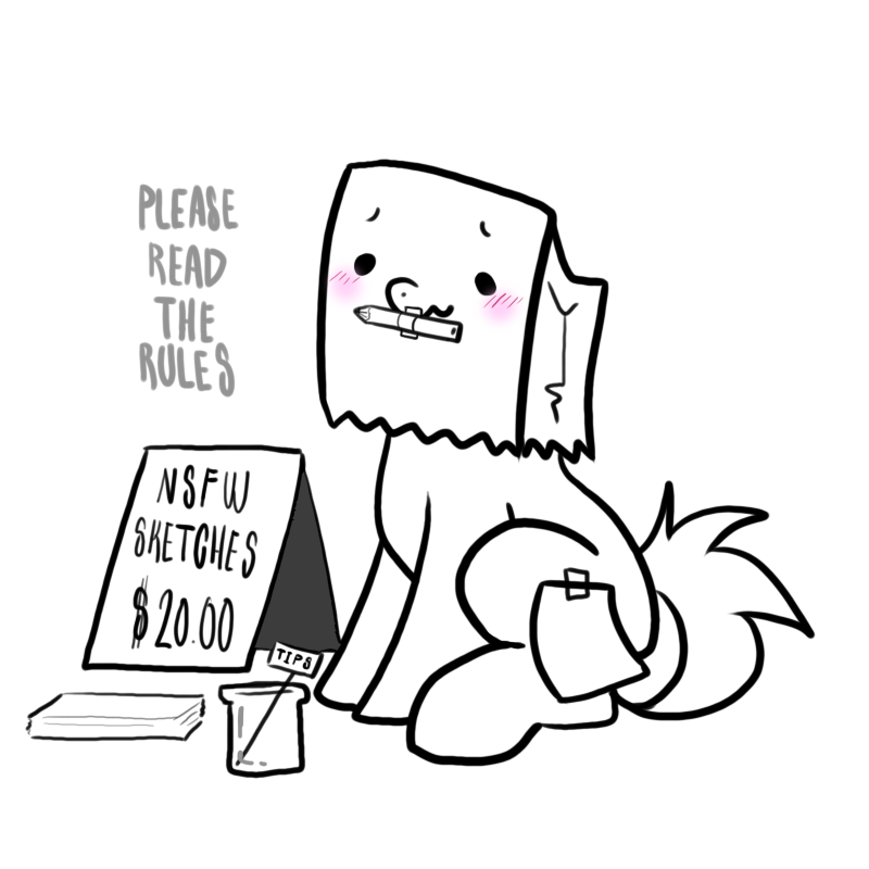 #2247155 - safe, artist:paperbagpony, oc, oc:paper bag, advertisement ...