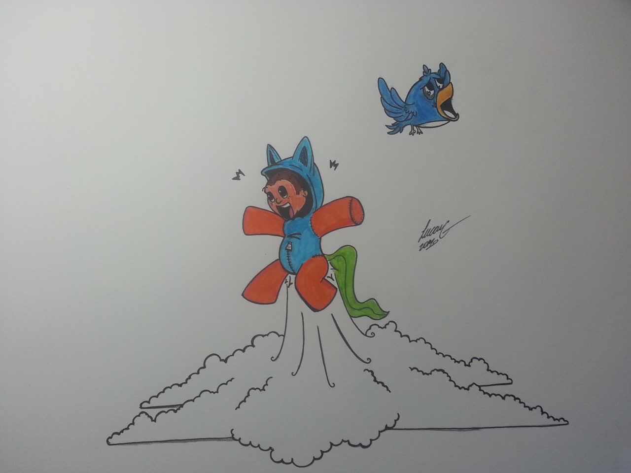 #2248487 - safe, artist:lucas_gaxiola, oc, oc only, bird, human, pony ...