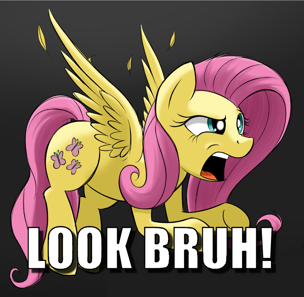 #2249691 - safe, artist:oinktweetstudios, edit, fluttershy, pony, bruh ...