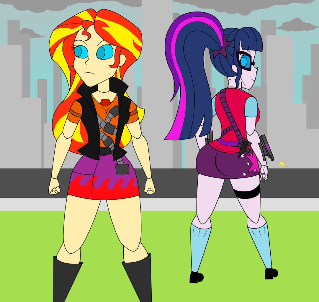 #2255258 - safe, artist:mashoart, sci-twi, sunset shimmer, twilight ...