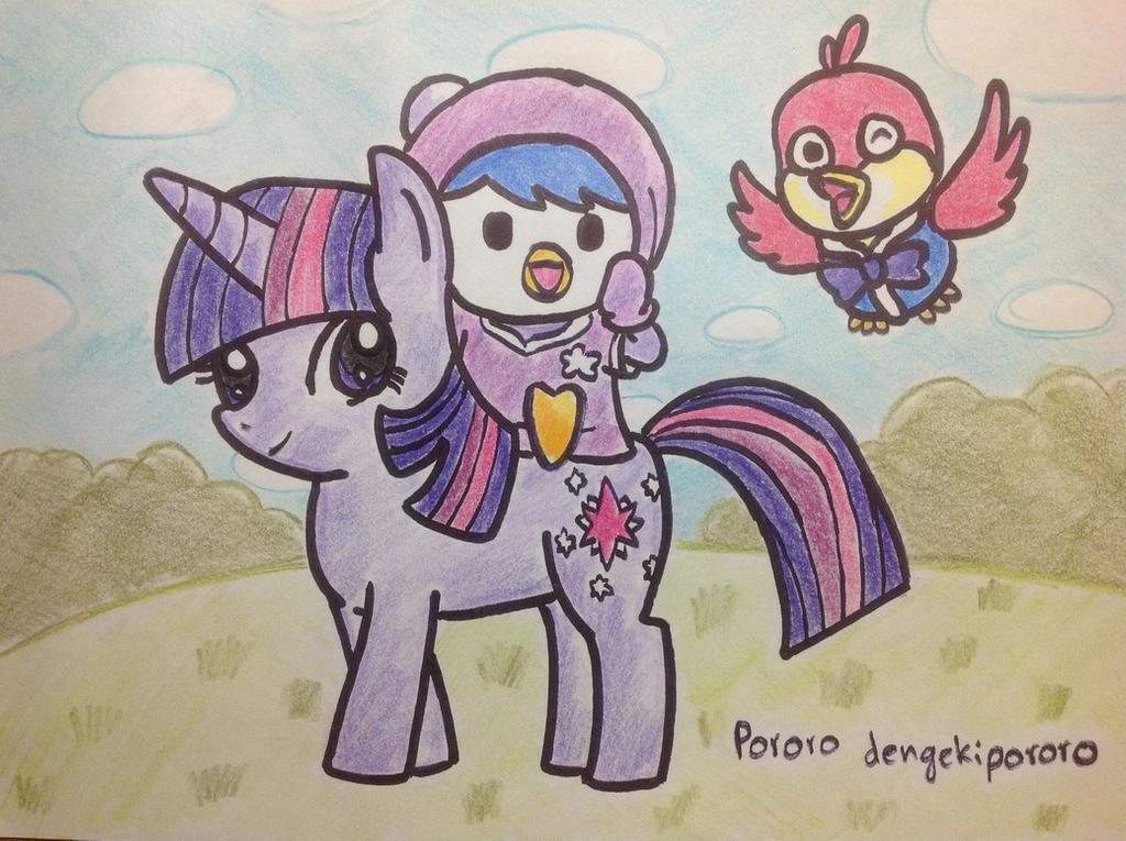 #2256363 - safe, artist:dengekipororo, twilight sparkle, bird ...