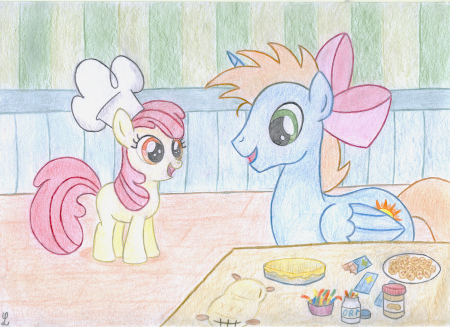 #2258998 - safe, artist:legeden, apple bloom, oc, oc:harmony star ...