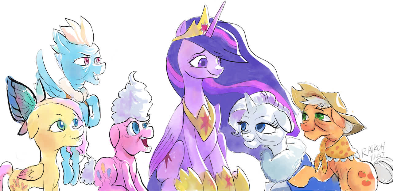 #2262110 - safe, artist:grissaecrim, applejack, fluttershy, pinkie pie ...