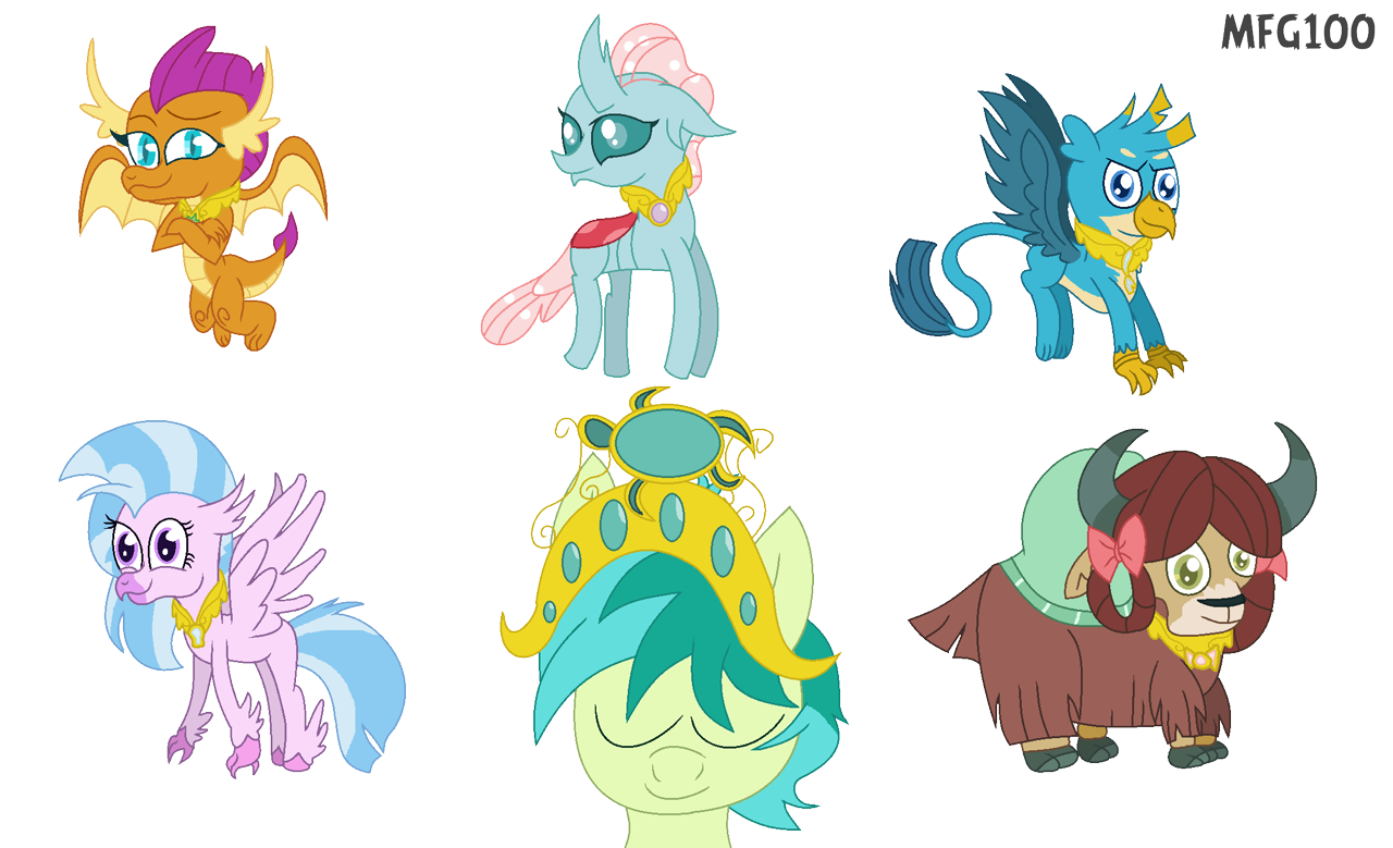 #2238480 - safe, artist:mixelfangirl100, gallus, ocellus, sandbar ...